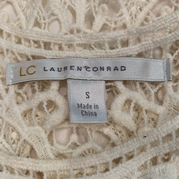 LC Lauren Conrad | Dresses | Lc Lauren Conrad Crochet Cream Color Lace ...